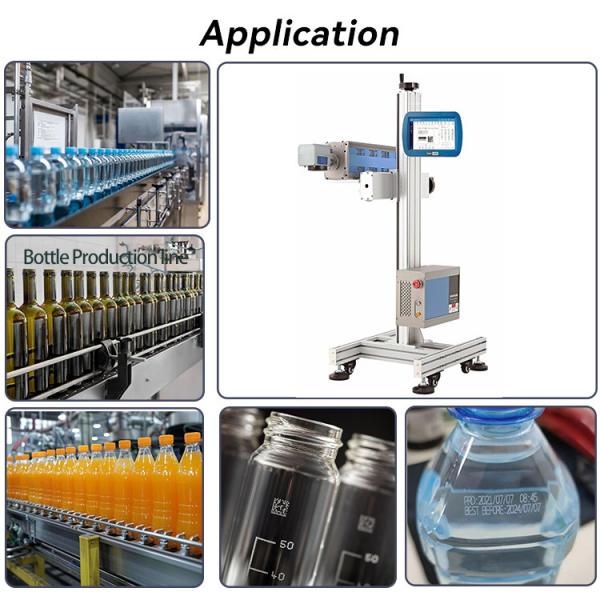 Quality CO2 Industrial Laser Marking Machine with date marking for PET bottle for sale