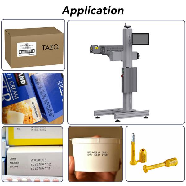 Quality Flying CO2 Laser Marking Machine 220V 50HZ With Coding / Marking for sale