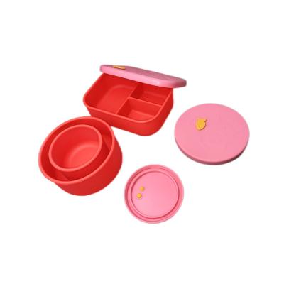 China Dauerhaftes Baby-Fütterungssatz-nicht giftige Platten-Teiler des Silikon-3pcs für Nahrung zu verkaufen