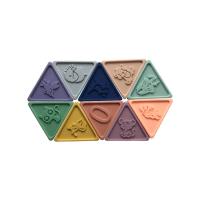China Developmental Children'S Educational Toy Animal Pattern Triangular Building Blocks for sale