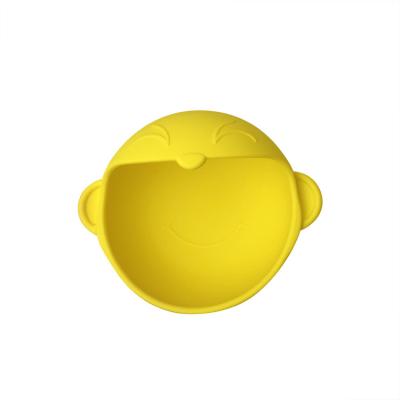 China Customized Silicone Baby Tray Cartoon Monkey Shape BPA Free Suction Silicone Bowl for sale