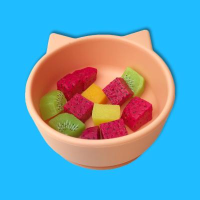 China Kids Suction Feeding Bowl Silicone Cat Shaped Food Bowls Customized for sale