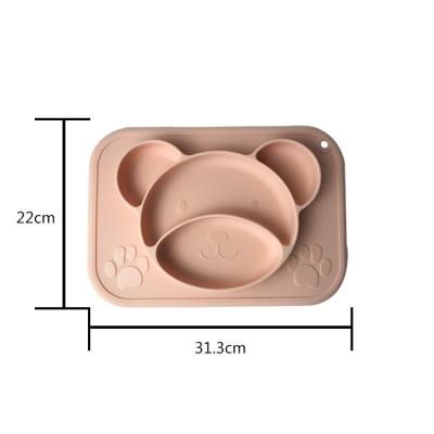 Cina Il bambino stabilito d'alimentazione su misura del silicone di forma dell'orso placca Bpa libero in vendita