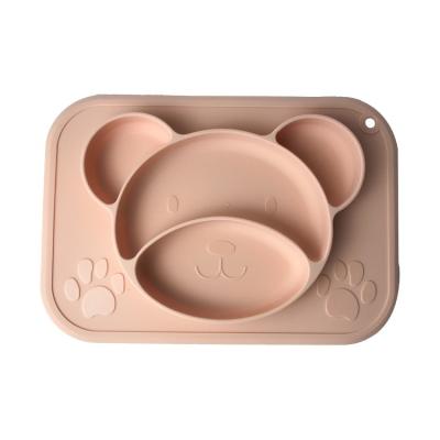 Cina Il bambino stabilito d'alimentazione su misura del silicone di forma dell'orso placca Bpa libero in vendita