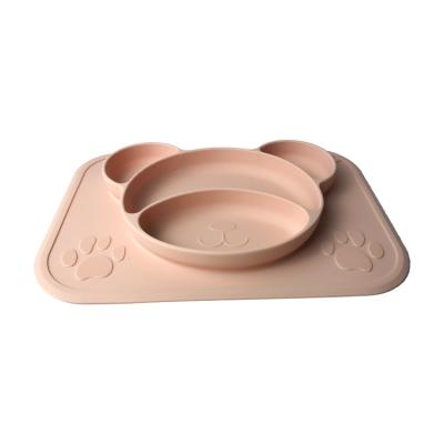 Cina Il bambino stabilito d'alimentazione su misura del silicone di forma dell'orso placca Bpa libero in vendita