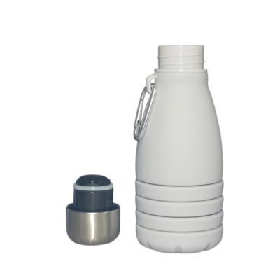 China Silicone Foldable Biodegradable Reusable Water Bottles 550ml Grey Customized for sale