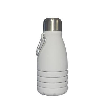 China Silicone Foldable Biodegradable Reusable Water Bottles 550ml Grey Customized for sale