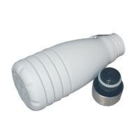 China Silicone Foldable Biodegradable Reusable Water Bottles 550ml Grey Customized for sale