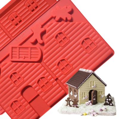 China 3D Silicone Baking Utensils House Shaped Square Handmade Diy Silicone Soap Mold for sale