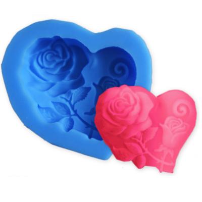 China Silicone Baking Utensils Eco-Friendly Sustainable 3d Rose Flowers Shape Fondant Silicone Mold for sale