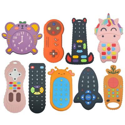 China Remote Tv Controller Gamepad Custom Silicone Teether Toy Shaped For Toddler for sale