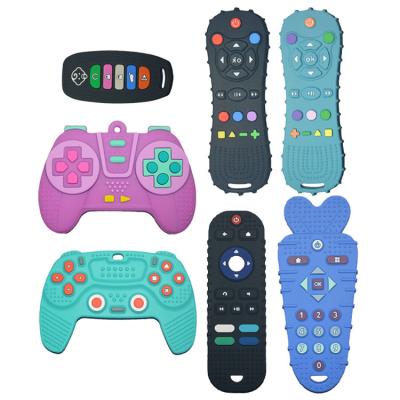 China Chewable Silicone Baby Teether Simulation Game Remote Control Teether for sale