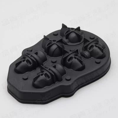 China MHC 3D Cranial Shape Skull Ice Molds For Whiskey Tray With Non-Spill Lid for sale