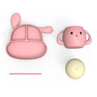 Cina MHC animalia di cartone animato set di alimenti per bambini di silicone piatto per bambini viaggi infermieristica 500 pezzi in vendita