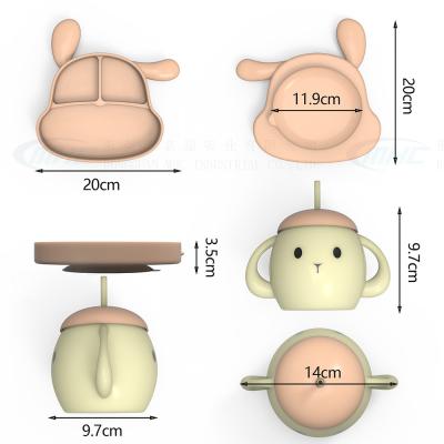 Cina MHC animalia di cartone animato set di alimenti per bambini di silicone piatto per bambini viaggi infermieristica 500 pezzi in vendita