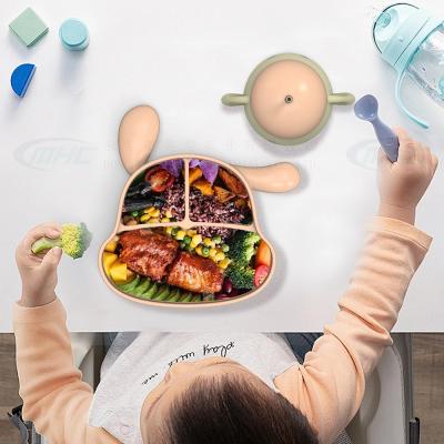Cina MHC animalia di cartone animato set di alimenti per bambini di silicone piatto per bambini viaggi infermieristica 500 pezzi in vendita