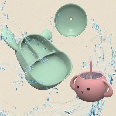 Cina MHC animalia di cartone animato set di alimenti per bambini di silicone piatto per bambini viaggi infermieristica 500 pezzi in vendita