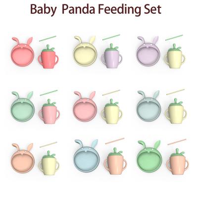 Cina MHC Pink Rabbit Dispenser di piatti di silicone per bambini 100% di qualità alimentare in vendita
