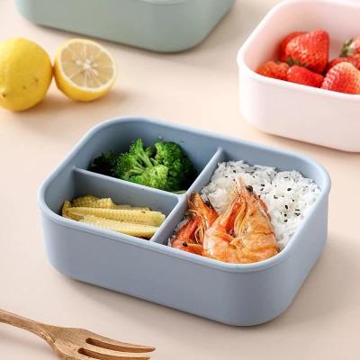 China Food Grade Silicone Baby Feeding Lunch Box Set Suitable for Microwave and Refrigerator, Easy to Clean for sale