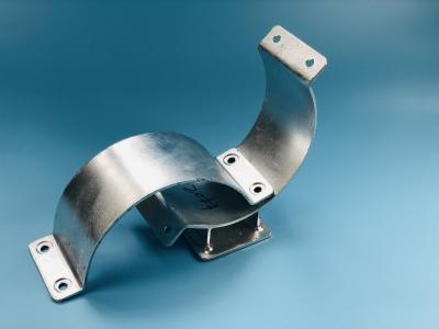 China Anti Corrosion Galvanized Carbon Steel Pipe Clamp With Bending Type Ear Plates for sale