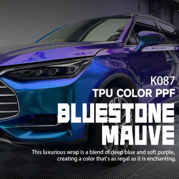 Quality K087 Bluestone Mauve TPU Car Colored PPF Wrap Vinyl Car Wrap for sale