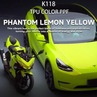 China K118 Phantom Lemon Giallo TPU Color Car Paint Protective Film Miglior marchio di involucro in vinile for sale