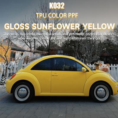 China K032 Gloss Sunflower Yellow TPU Color Car Paint Protection Film Vinyl Wrapping Foil for sale