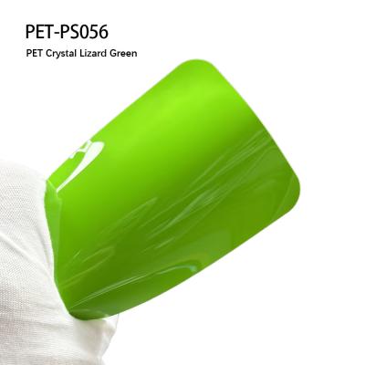 China PET-PS056 PET Crystal Lizard Green Car Protective Holographic Vinyl Wrap Creep Resistance for sale