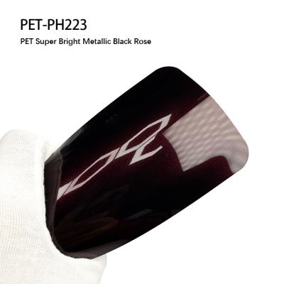 Cina PET-PH223 PET Brillante Metallico Nero Rosa Auto PPF Adesivo 1.52m X 18m Autoadesivo in vendita
