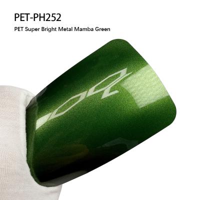 Cina PET-PH252 PET Bright Metal Mamba Green Vinyl Wrap Film Autoreparativa Resistente alle sostanze chimiche in vendita
