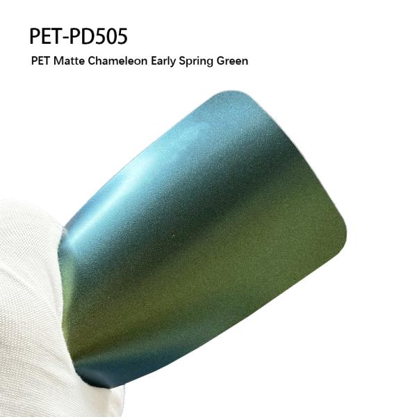 Quality PET-PD505 PET Matte Chameleon Early Spring Green 7.5mil Car Matte Wrap for sale