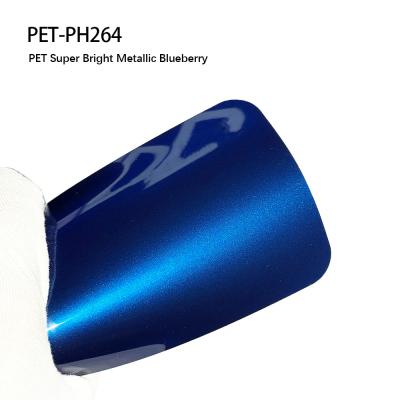 China PET-PH264 PET Super Bright Metallic Blueberry 7.5mil Vinyl Wrap para Carros for sale
