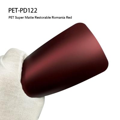 Cina PET-PD122 PET Super Matte Restorabile Romania Rosso 7.5mil Color Car Vinyl Film in vendita