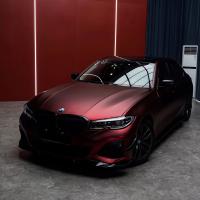 Quality PET-PD122 PET Super Matte Restorable Romania Red 7.5mil Color Car Vinyl Film for sale