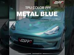K128 Metal Azul TPU Cor Pintura de Carro Película de Proteção de Pintura Metal Vinyl Wrap