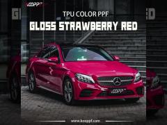 K009 TPU Pellicola di protezione auto a colori con colore rosso di fragola lucente
