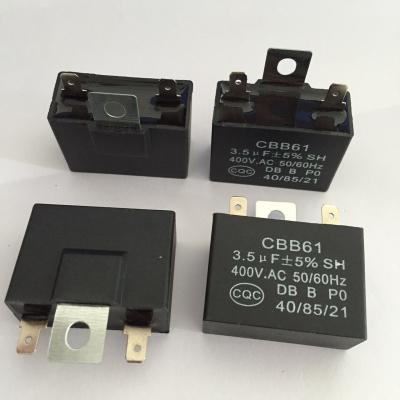 China 【New product】3.5uf  400v single twist pin with ear  self-healing AC Motor capacitor CBB61 for sale