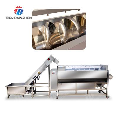 China Pre-foaming hoisting roller brush washing production line Fruit Vegetable FOOD processing production Machine for sale