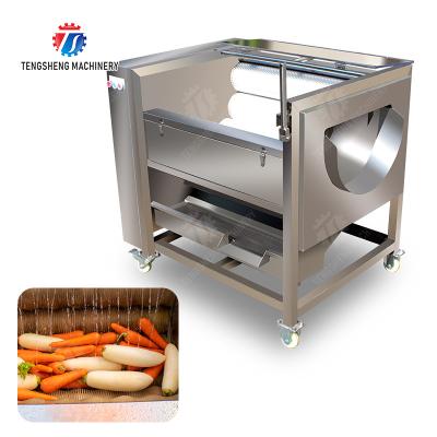 China Potato Carrot Taro Sweet potato Yam Saiko persimmon Brush washing and peeling machine processing production Destoning Supplying for sale