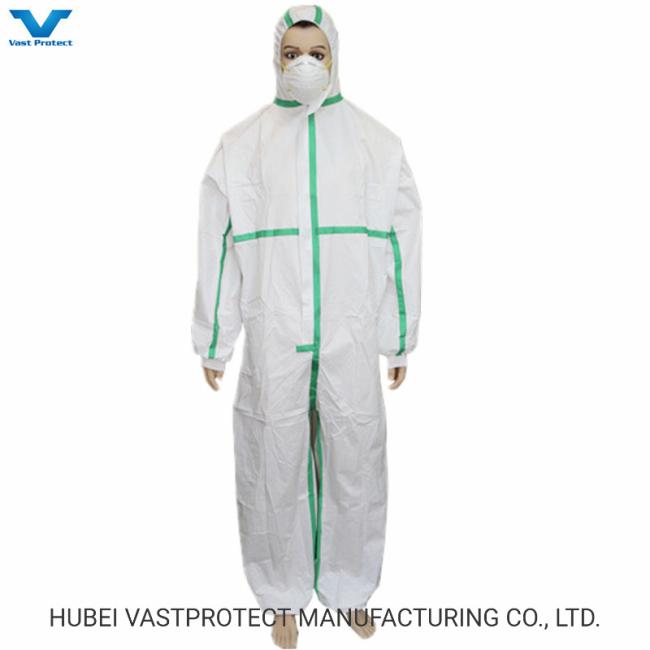 PPE Industrial Safety Waterproof Breathable Chemical White Disposable Overalls