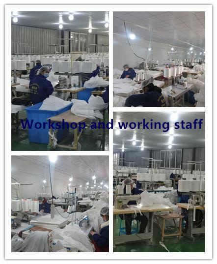 CE Cat 3 Type 5 6 Microporous White Disposable Coveralls with Grey Bootscover