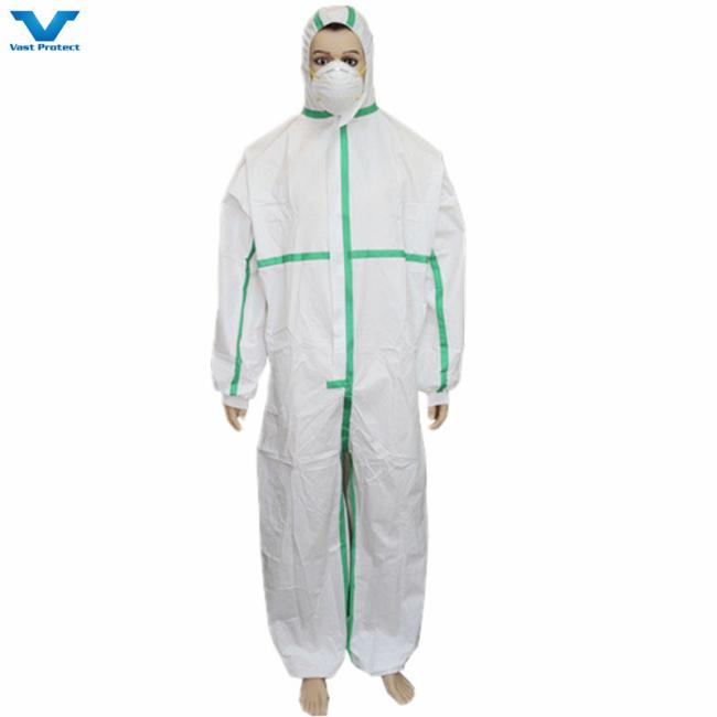 CE Cat 3 Type 5 6 PPE Industry Safety Protective Coverall Disposable