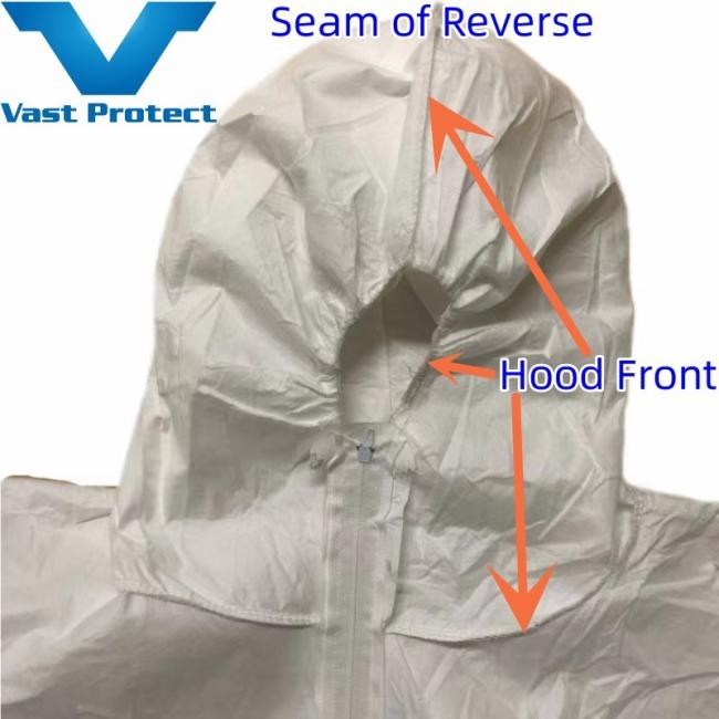Type 5/6 White Strong Breathable Anti-Static Micro Film Protective Coverall
