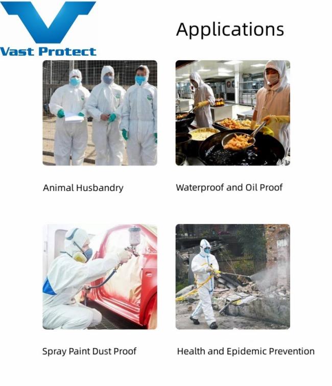 Type 5/6 White Strong Breathable Anti-Static Micro Film Protective Coverall