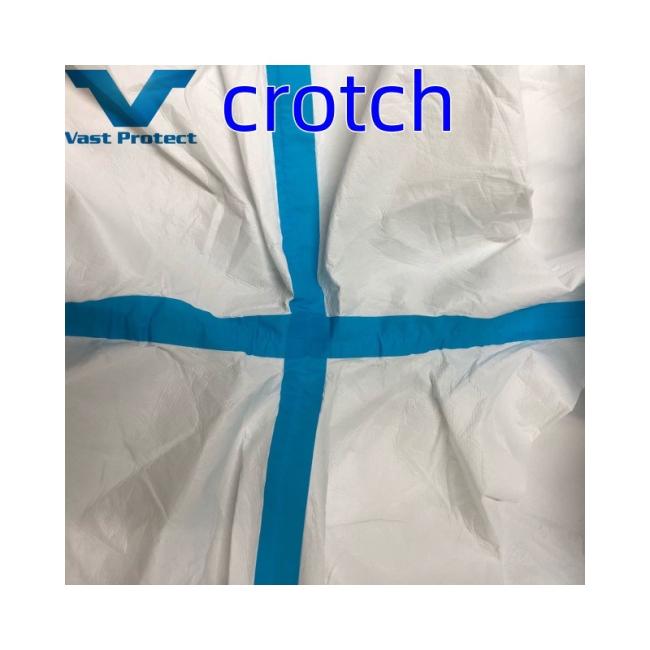 Light Disposable White Blue Sealed Seam Microporous Coat Without Boots-Cover
