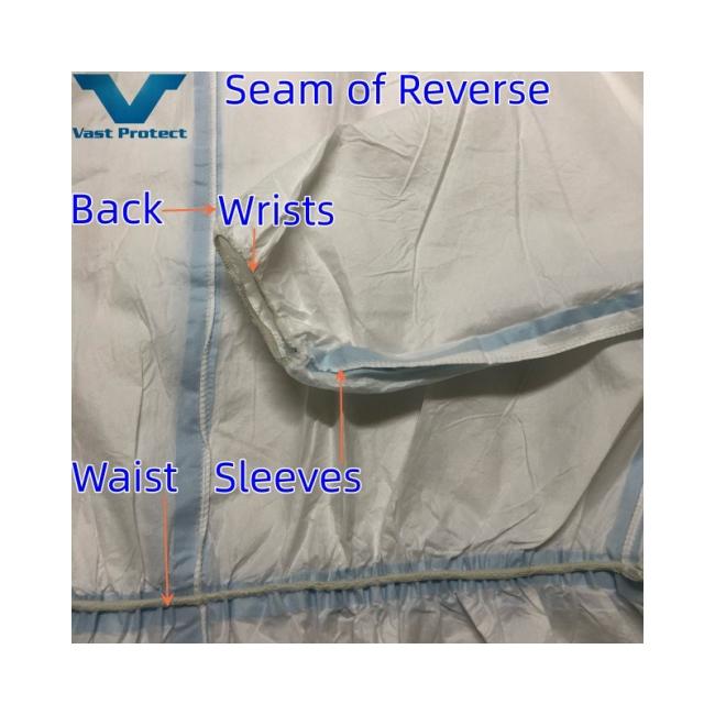 Light Disposable White Blue Sealed Seam Microporous Coat Without Boots-Cover