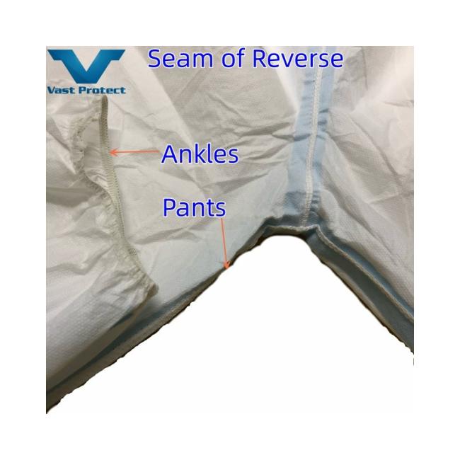 Light Disposable White Blue Sealed Seam Microporous Coat Without Boots-Cover