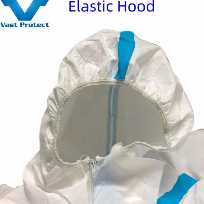 Non-Toxic Disposable White Sealed Seam Tape Microporous Coating with Hood