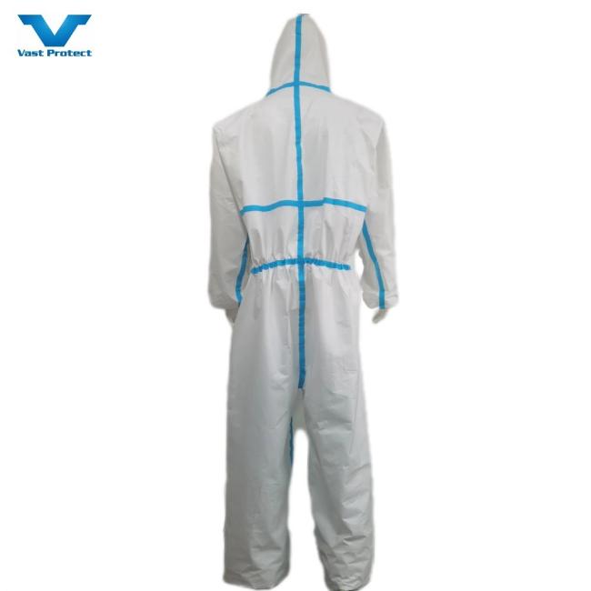 Heat Sealed Tape Seam CE Type4/5/6 Wholesale Nonwoven Protective Coveralls