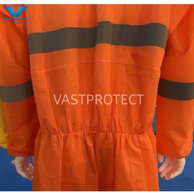 USA Market SMS Safety Disposable Orange Coveralls with Reflective Tape